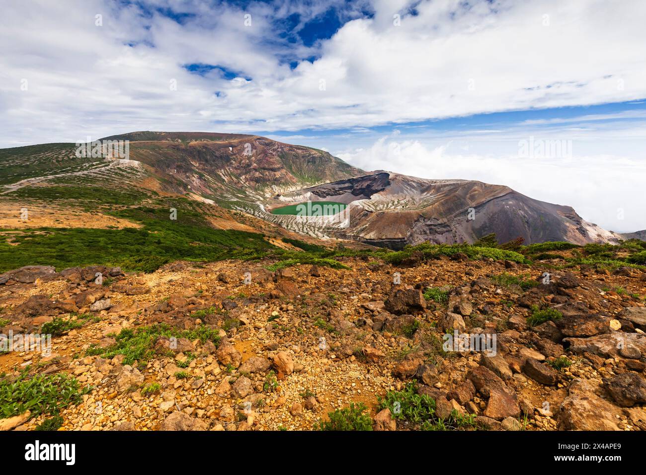 Okama crater of Zao, Okama means cooking pot, near summit of Mount Zao ...