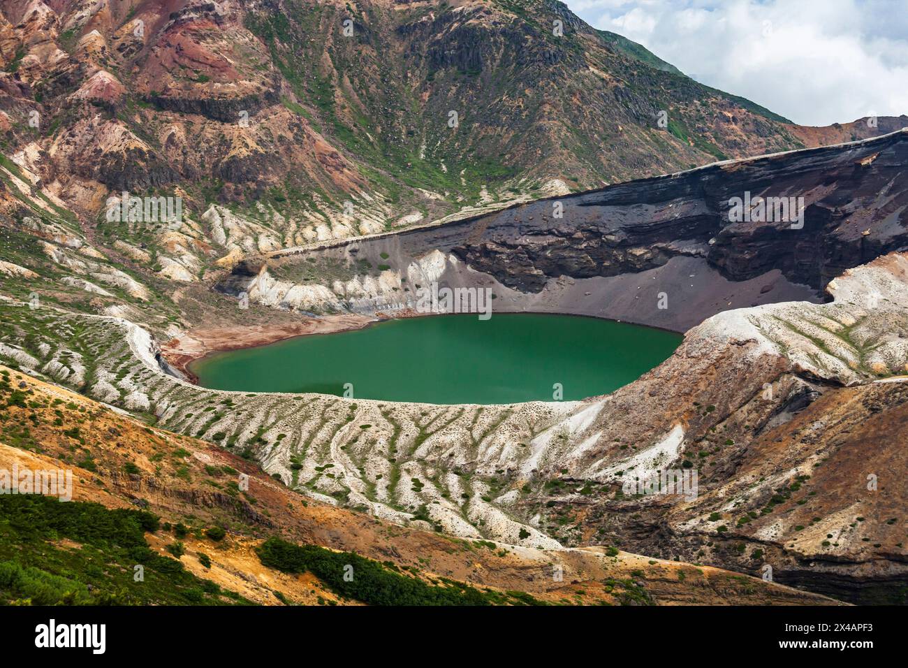 Okama crater of Zao, Okama means cooking pot, near summit of Mount Zao ...
