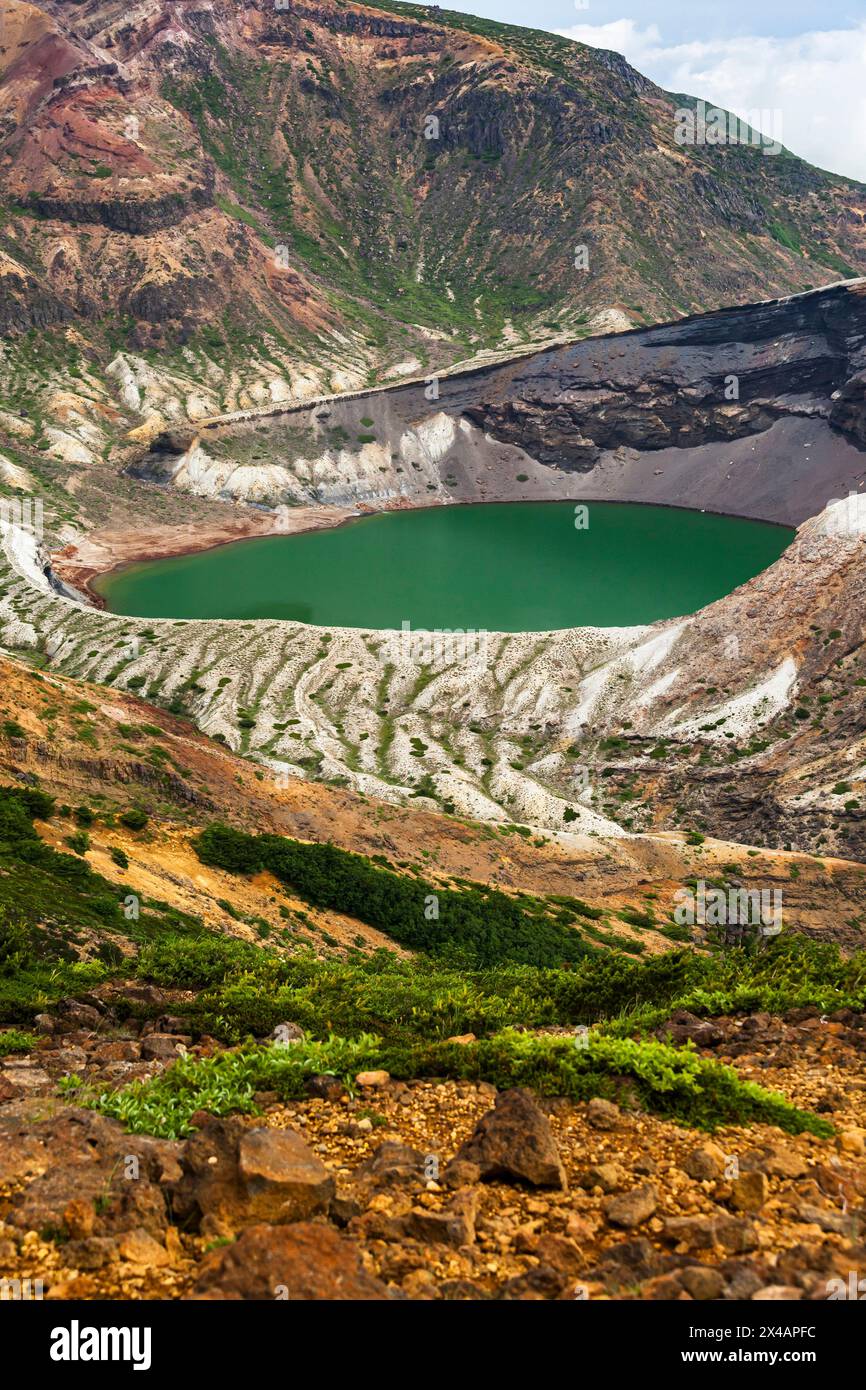 Okama crater of Zao, Okama means cooking pot, near summit of Mount Zao ...