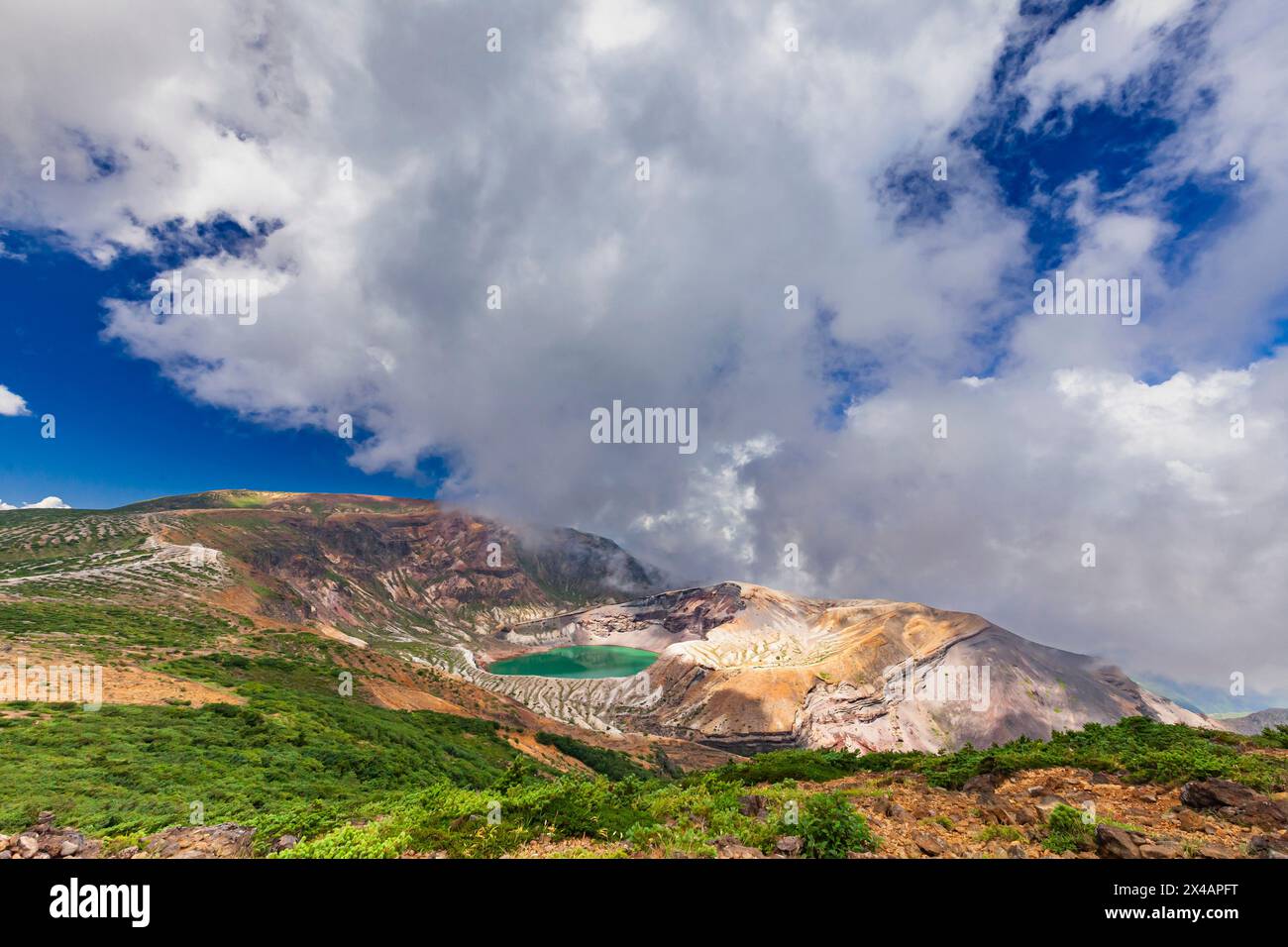 Okama crater of Zao, Okama means cooking pot, near summit of Mount Zao ...