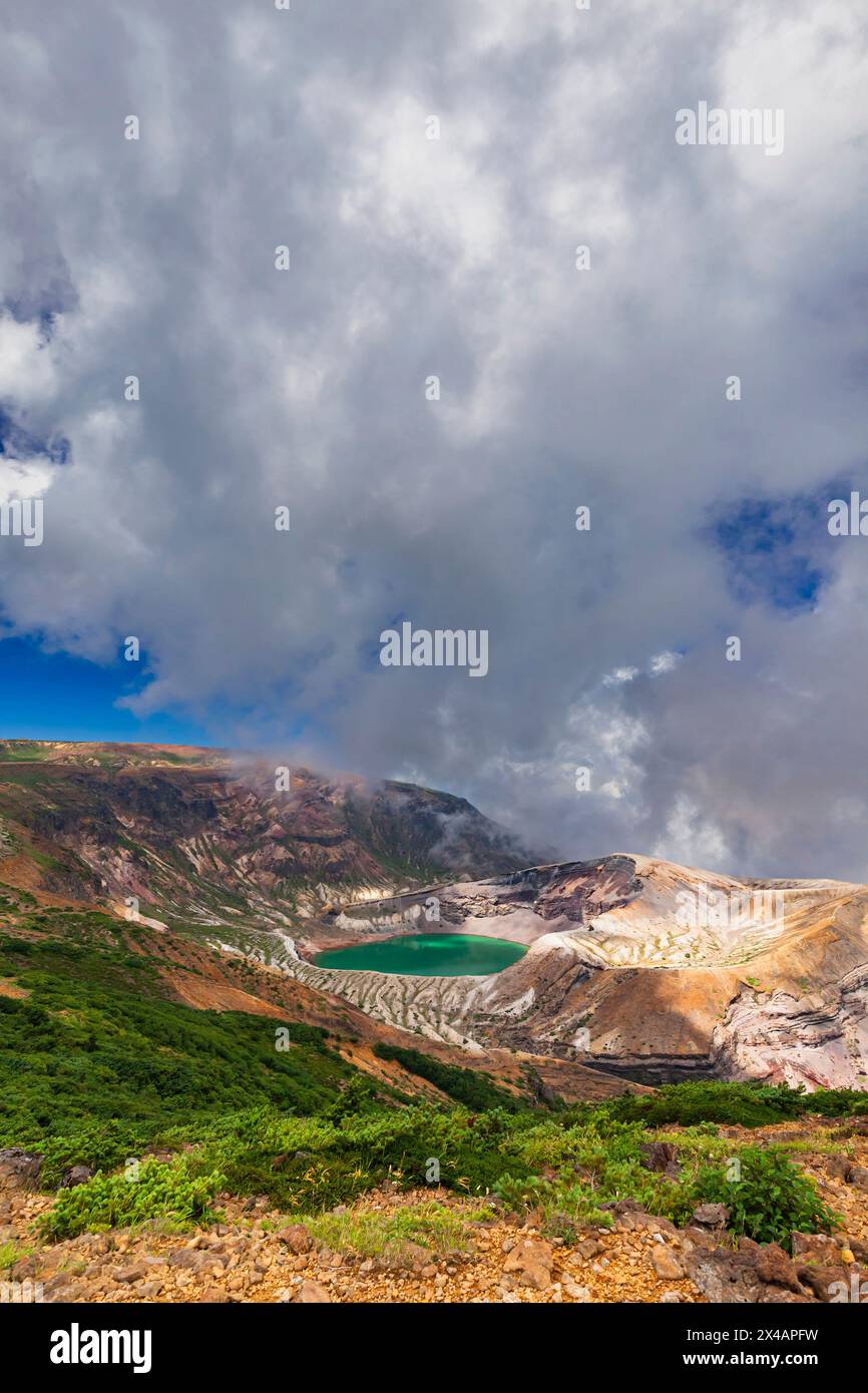 Okama crater of Zao, Okama means cooking pot, near summit of Mount Zao ...
