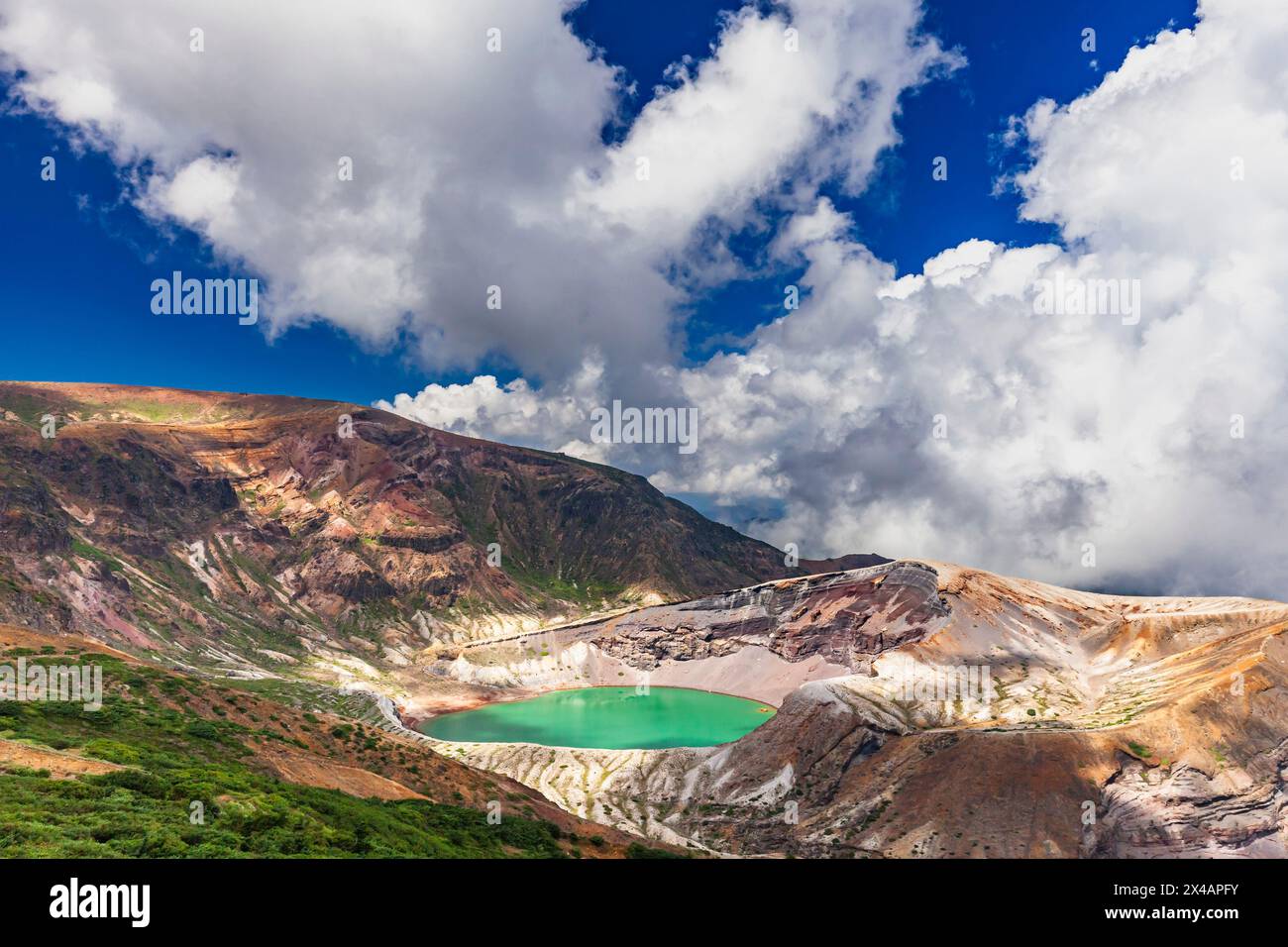 Okama crater of Zao, Okama means cooking pot, near summit of Mount Zao ...