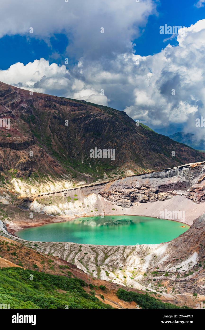 Okama crater of Zao, Okama means cooking pot, near summit of Mount Zao ...