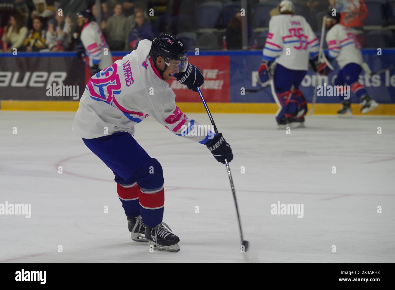 Nottingham, 27 April 2024. Sean Norris warming up for Great Britain ...