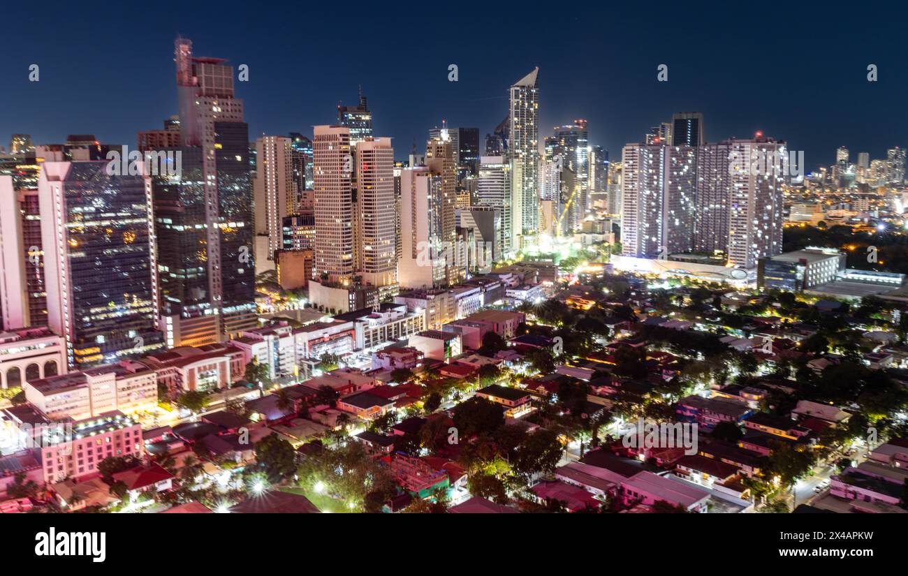 Colorful Makati city night lights Stock Photo - Alamy