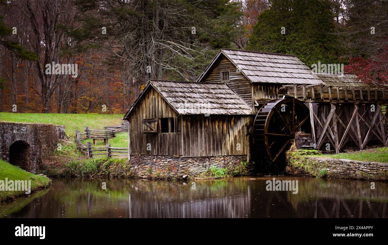 An old water mill in Virginia off the Blue Ridge Parkway Stock Photo ...