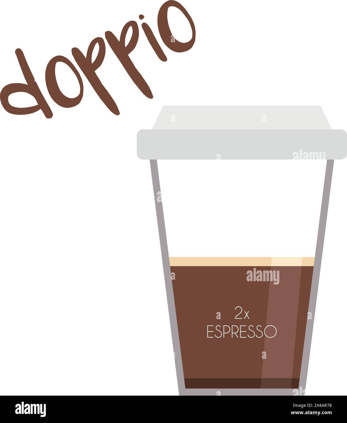 Vector illustration of an Espresso Doppio coffee cup icon with its ...