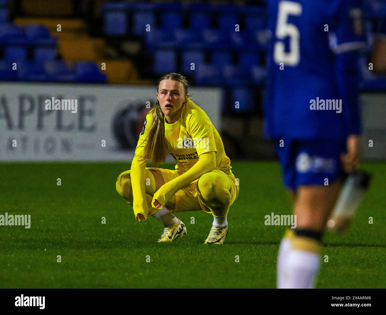 Prenton Park Stadium, UK. 1st May, 2024. Goalkeeper Hannah Hampton (24 ...