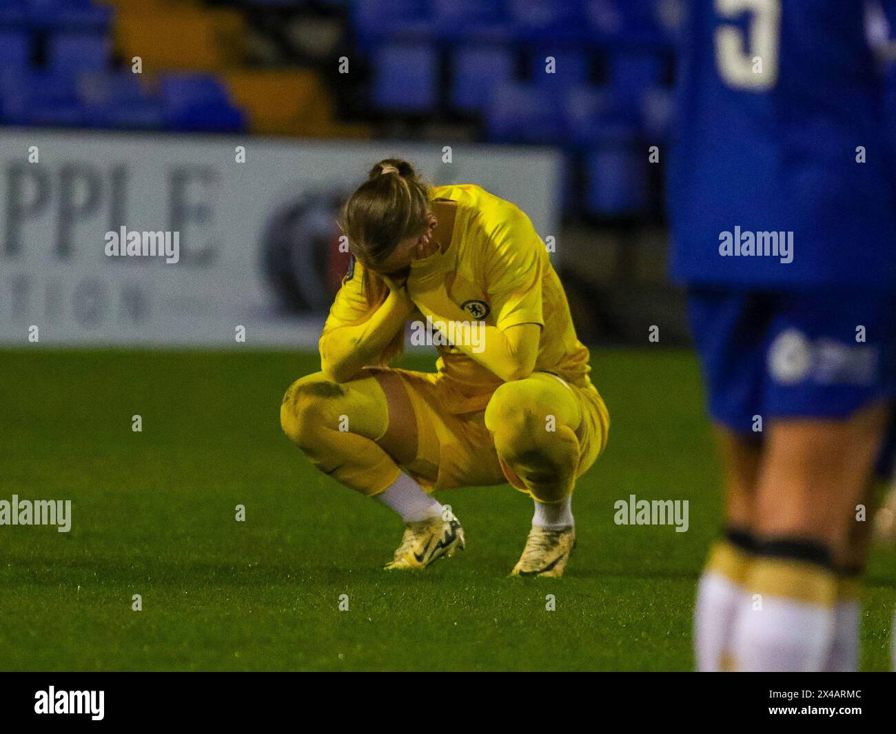 Prenton Park Stadium, UK. 1st May, 2024. Goalkeeper Hannah Hampton (24 ...