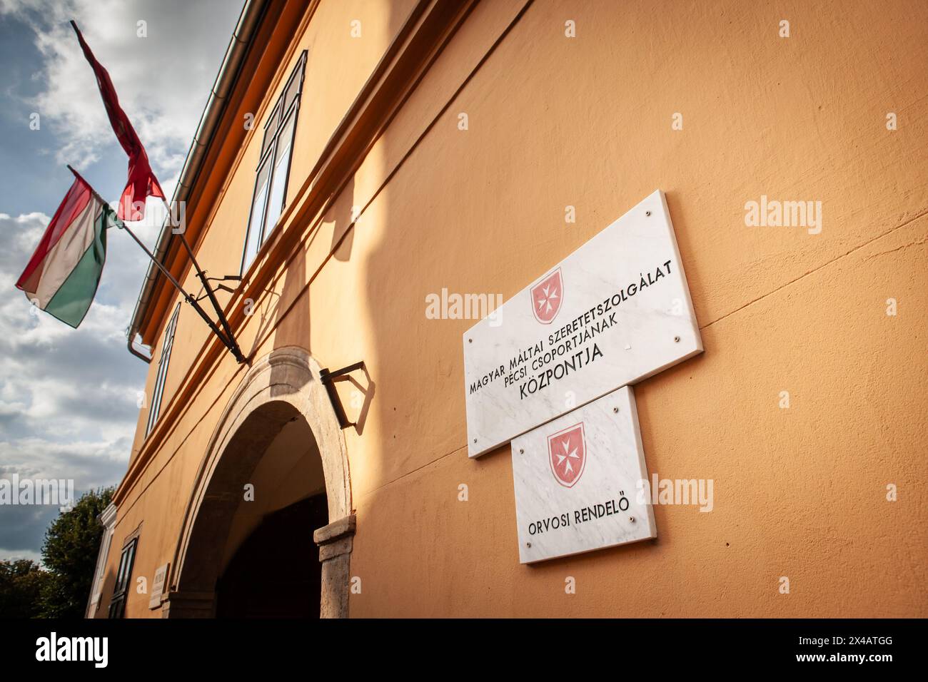 Picture of the entrance to the order of malta in pec, hungary. The ...