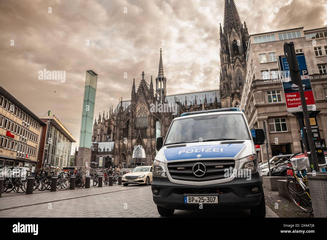 Picture of german federal police cars in front of the cathedral of ...