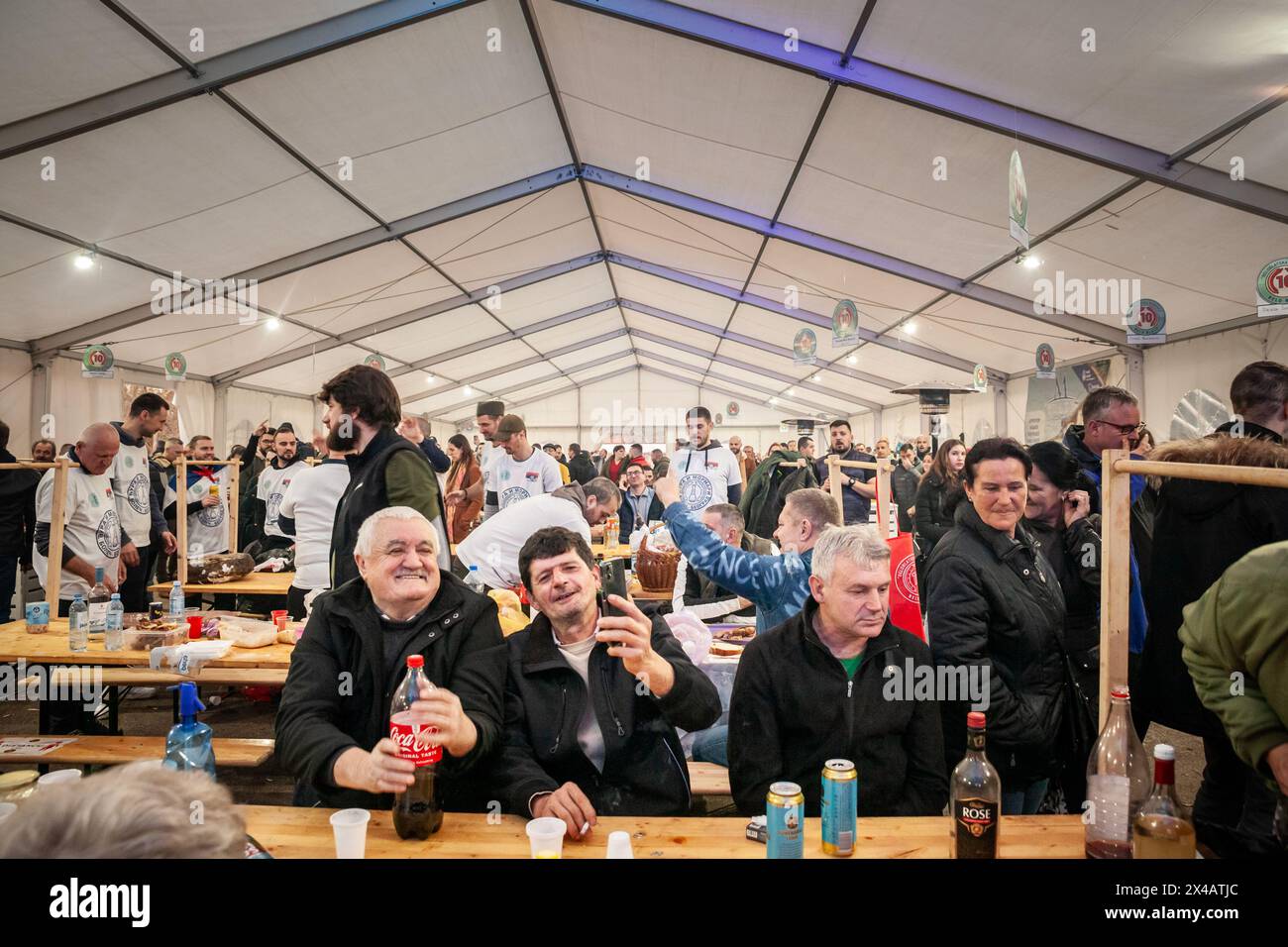 Picture of old serbian men in the serbian village of Belo blato ...