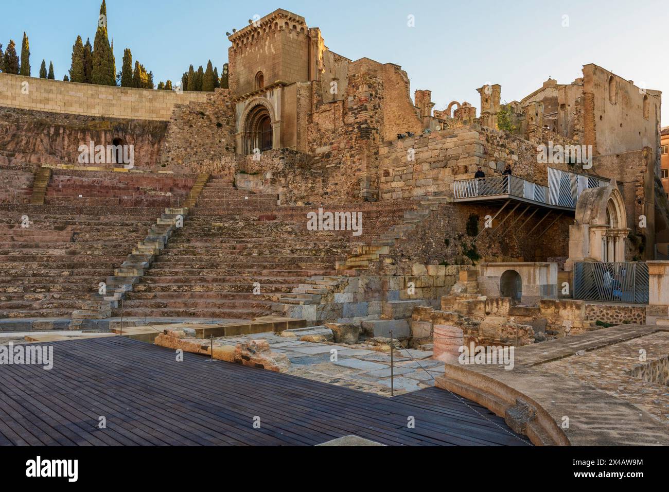 Ruins under restoration of the Roman theater from the 1st century BC ...
