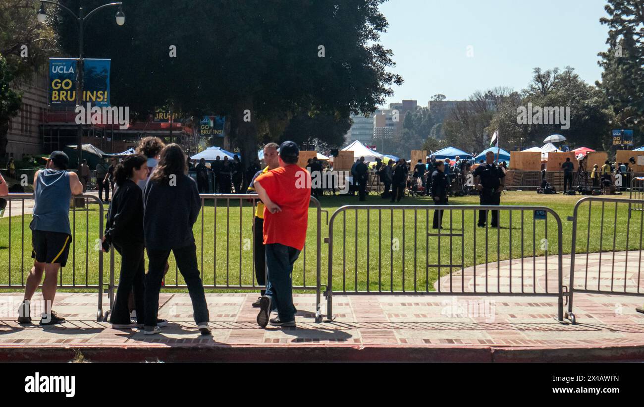 Los Angeles, USA. 1st May, 2024. People standing outside the perimenter ...