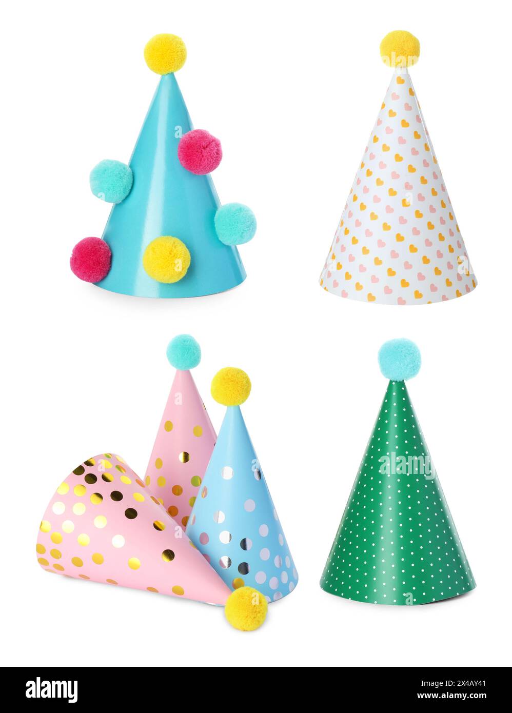 Set party cone hats hi-res stock photography and images - Alamy
