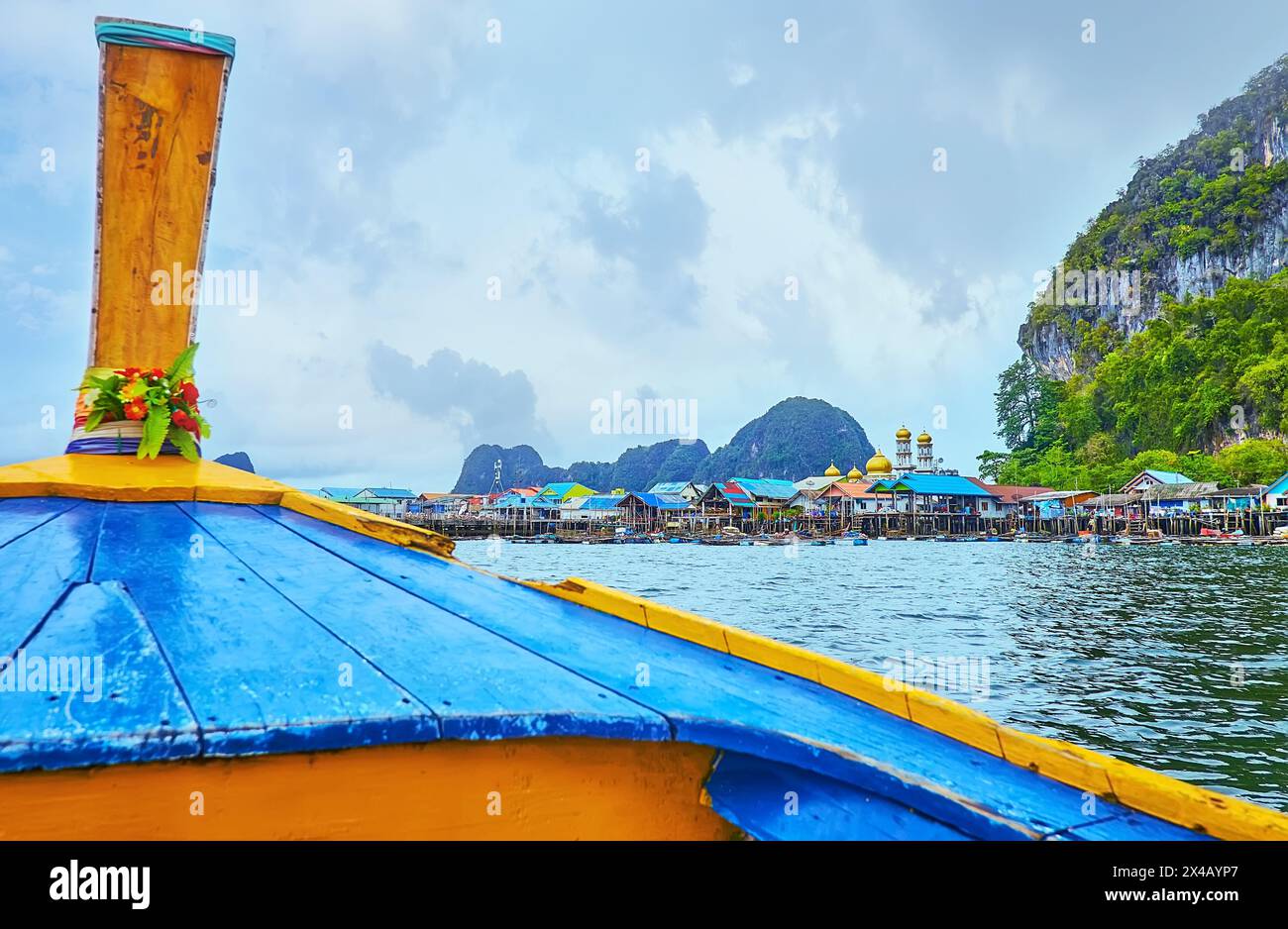 The stilt houses of Ko Panyi floating Muslim village from the sea ...