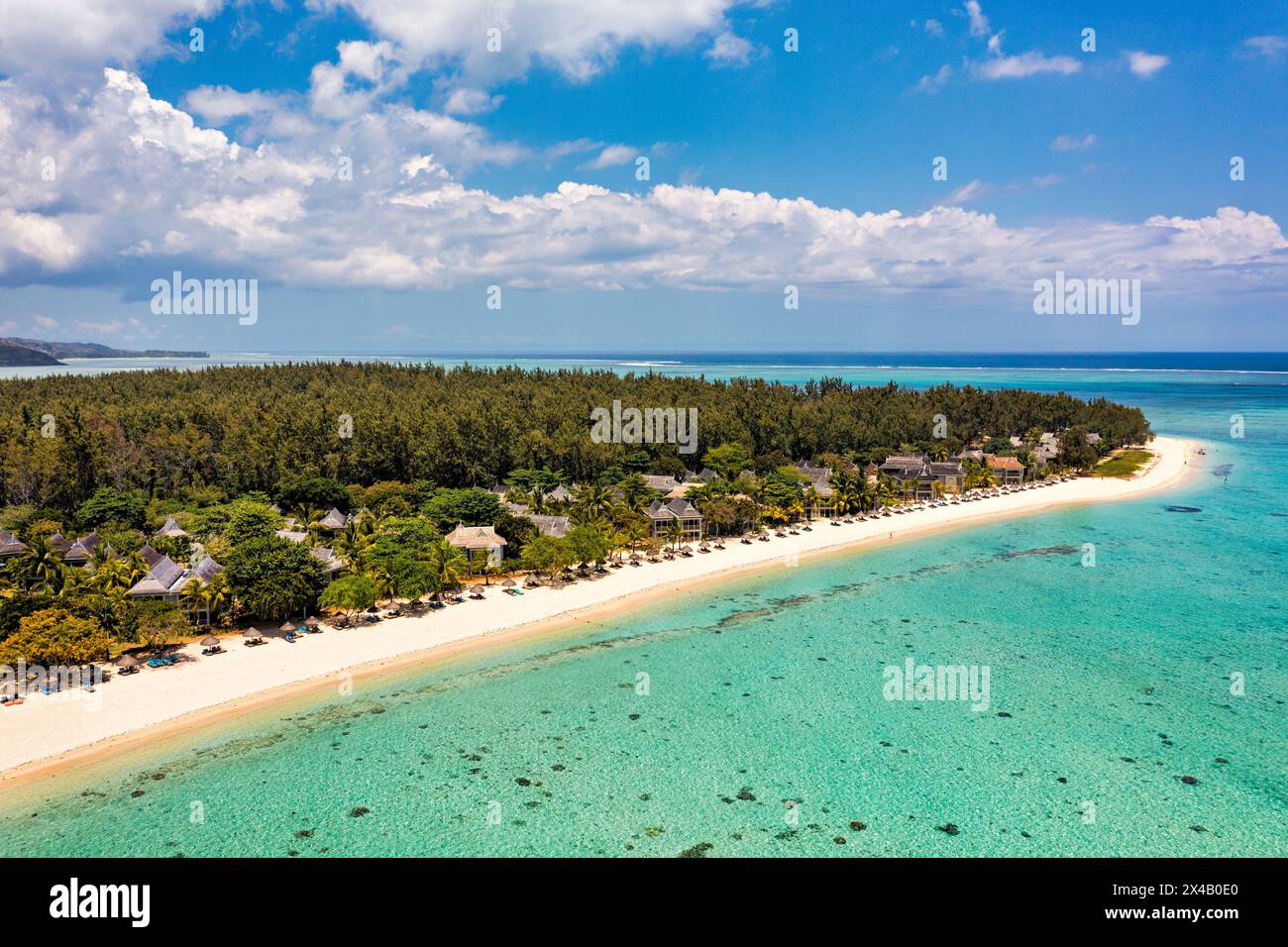 Tropical scenery, beautiful beaches of Mauritius island, Le Morne ...