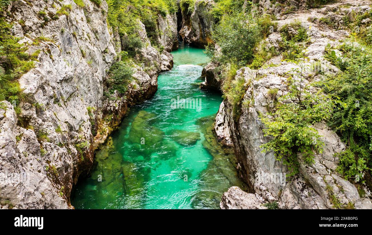 Amazing Soca river gorge in Slovenian Alps. Great Soca Gorge (Velika ...