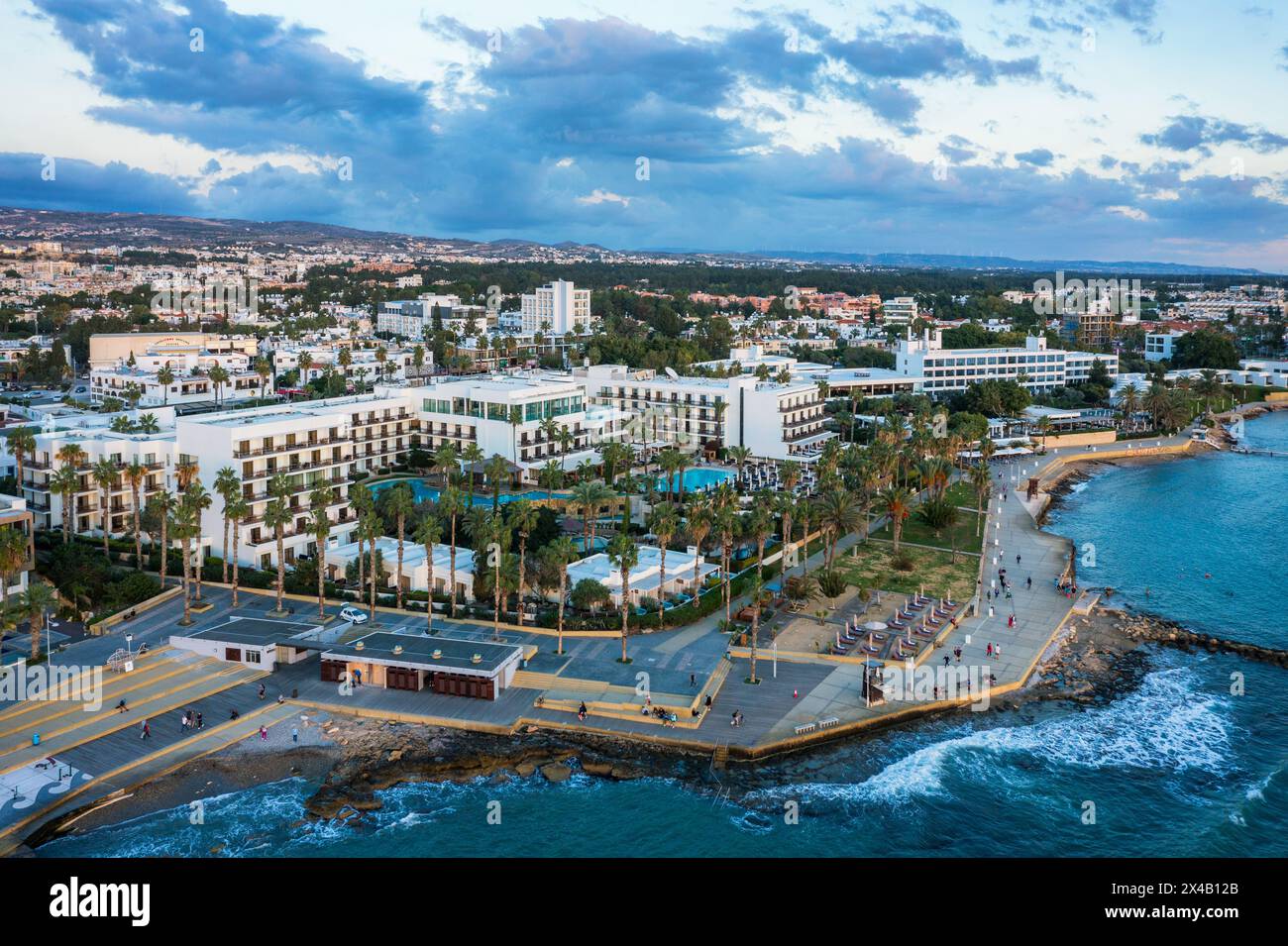 View of the town of Paphos in Cyprus. Paphos is known as the center of ...