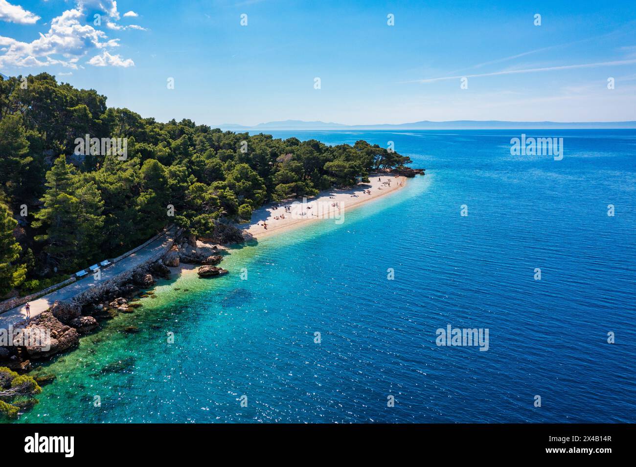 Beautiful aerial view of Punta Rata beach in Brela, Makarska Riviera ...