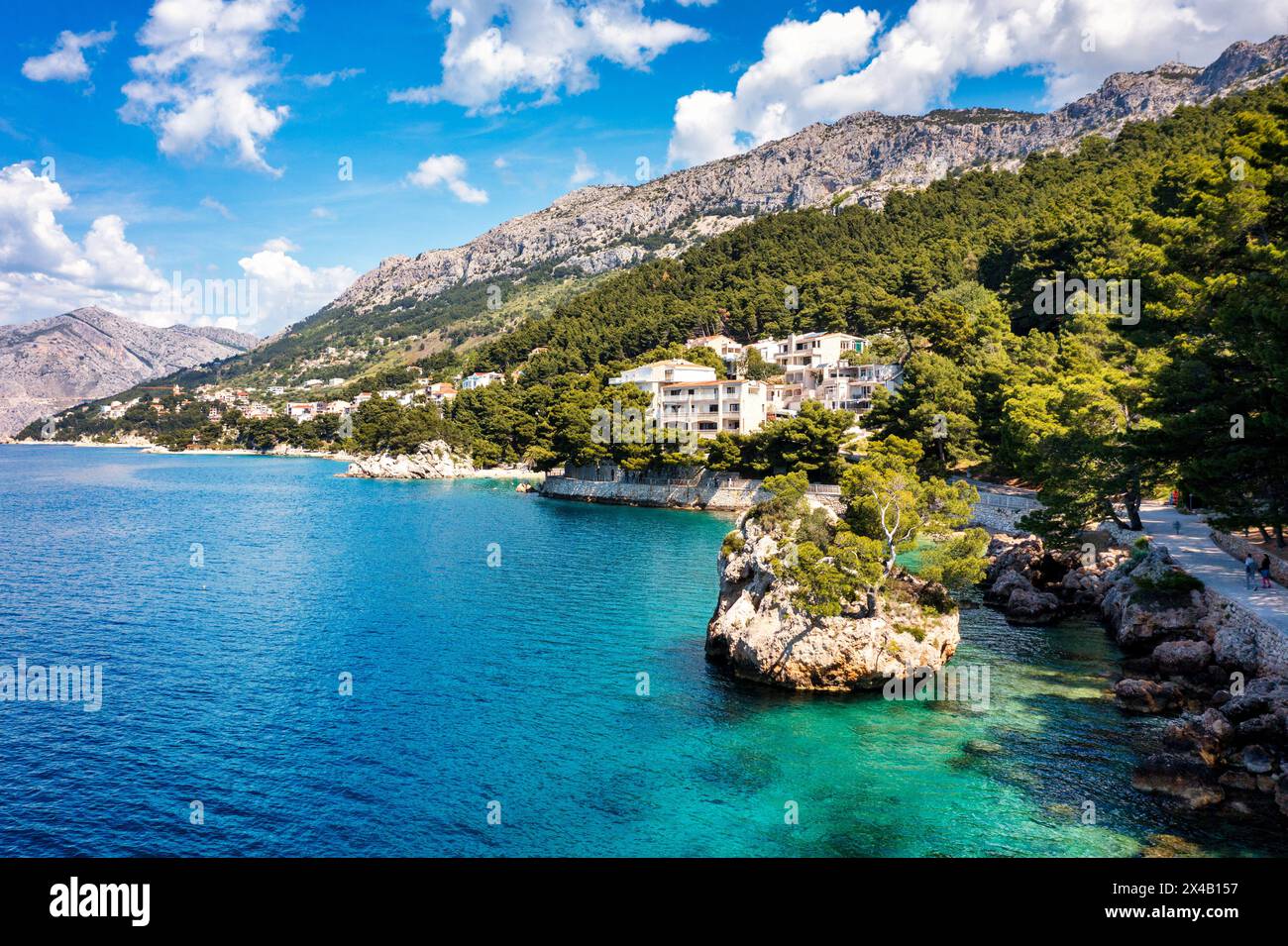 Kamen Brela symbol of the city of Brela on Adriatic coast of Dalmatia ...