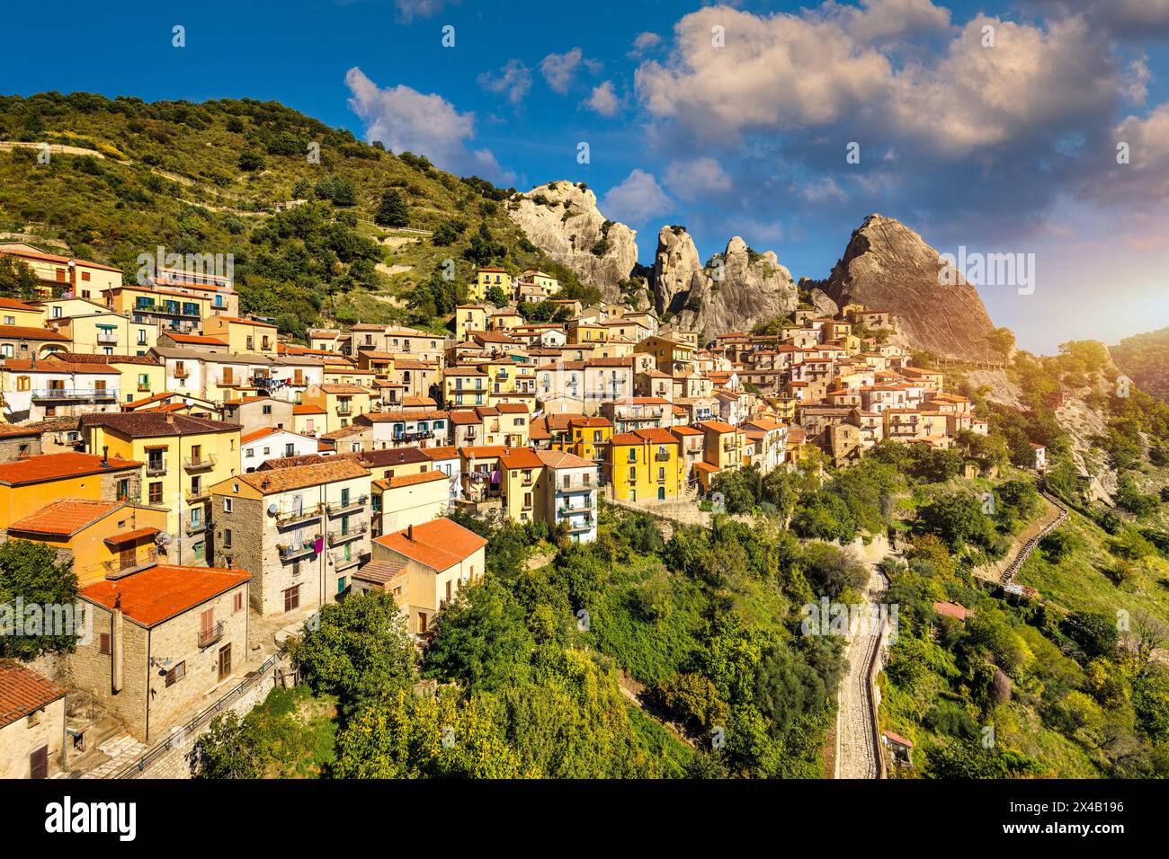 The picturesque village of Castelmezzano, province of Potenza ...