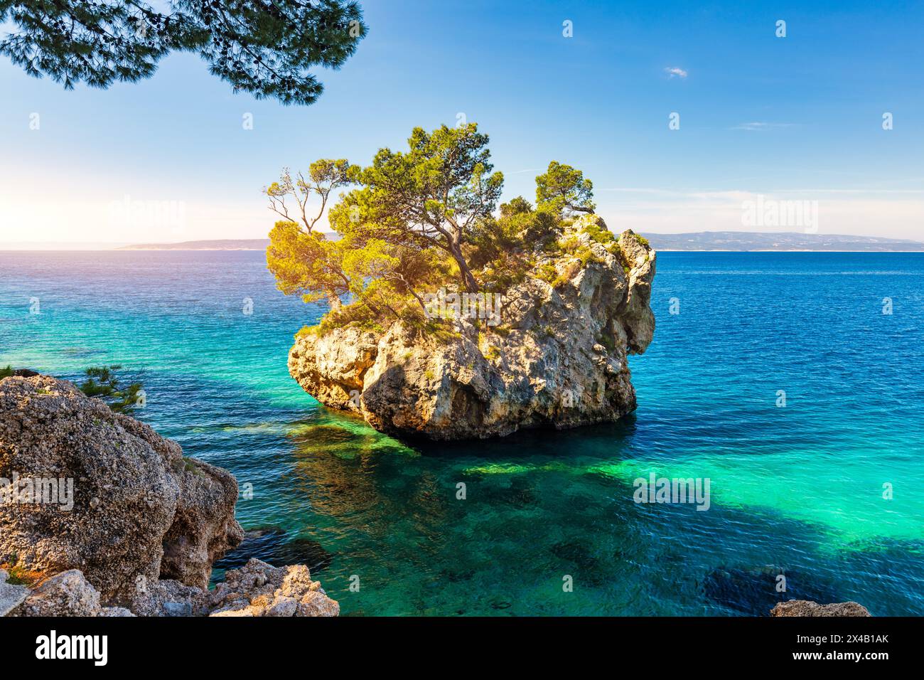 Kamen Brela symbol of the city of Brela on Adriatic coast of Dalmatia ...