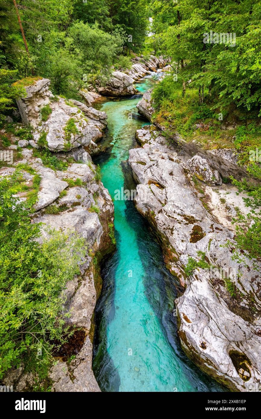 Amazing Soca river gorge in Slovenian Alps. Great Soca Gorge (Velika ...