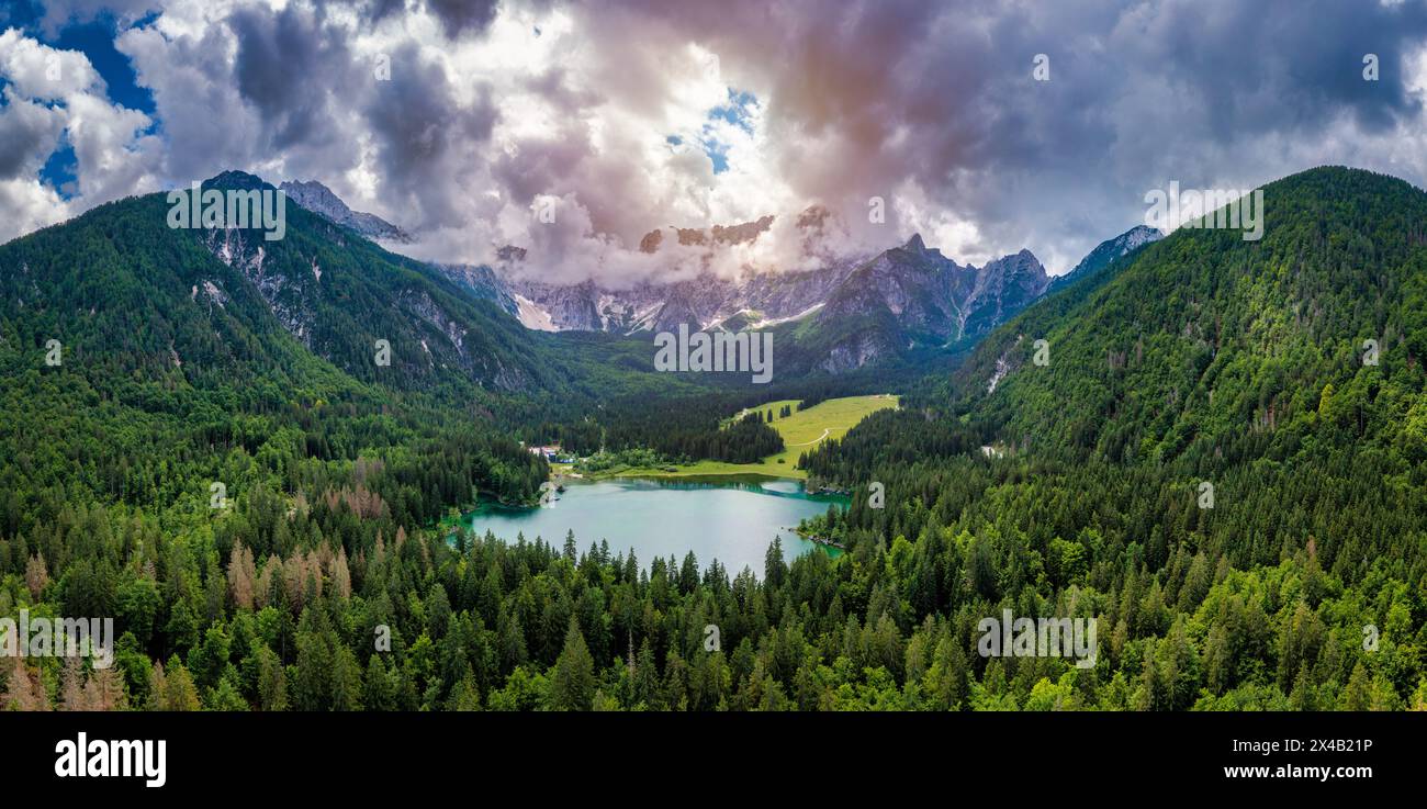 Lake of Fusine (Lago Superiore di Fusine) and the Mountain Range of ...