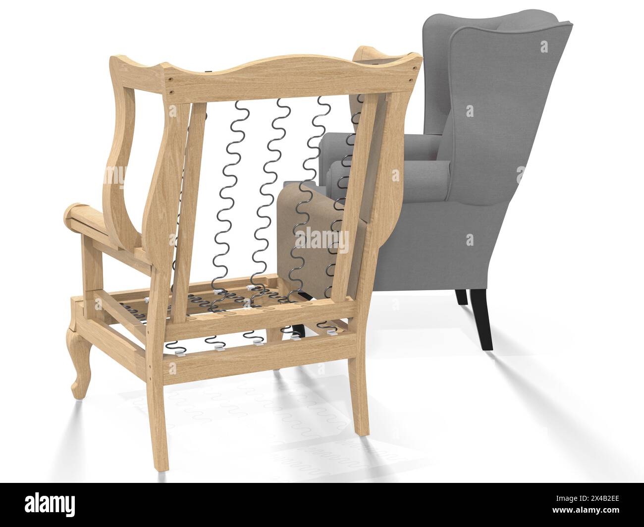Wing Chair Upholstery Chair Frame Stock Photo - Alamy