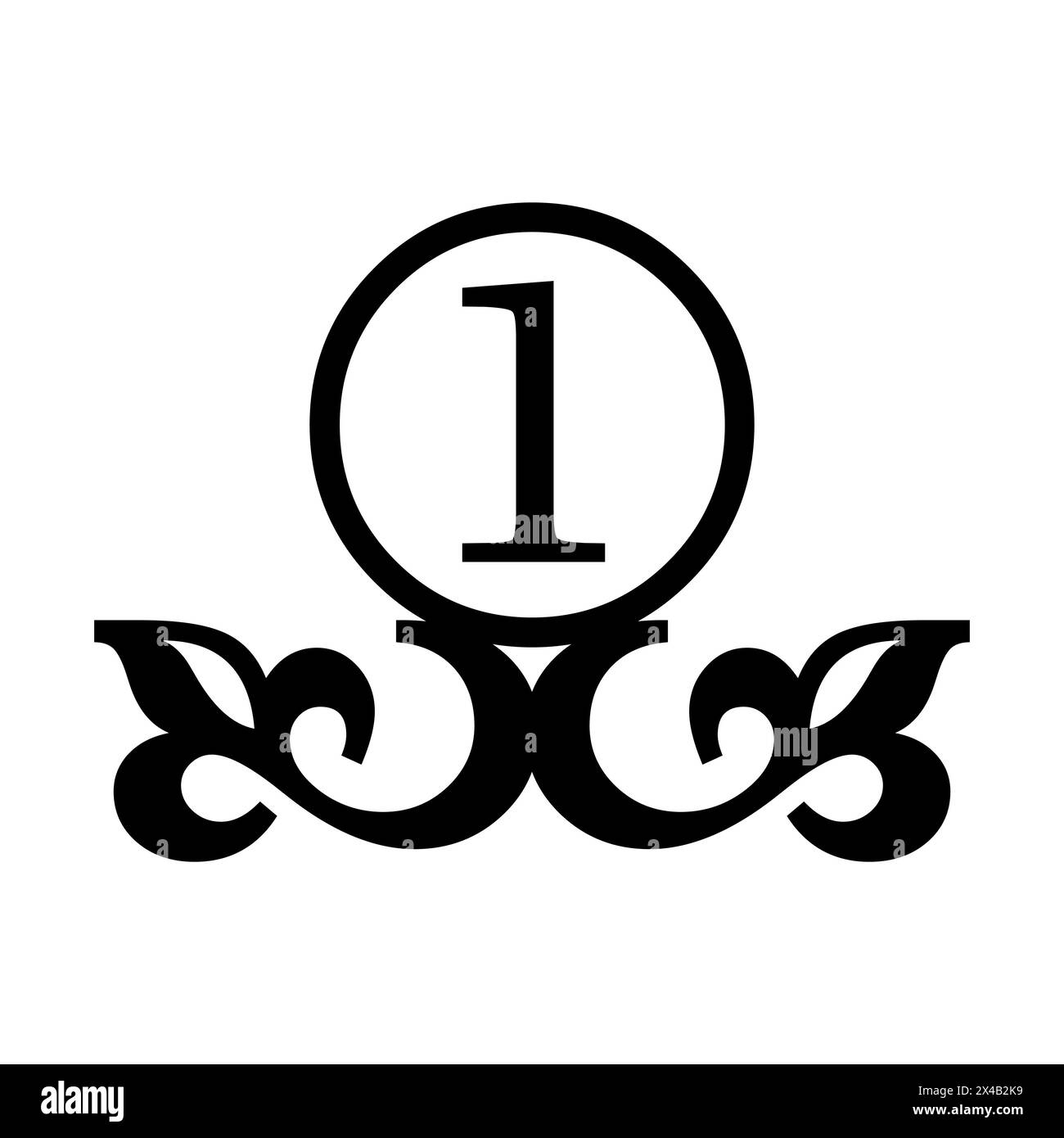 Number one on ornate pedestal. Vector symbol of priority Stock Vector ...