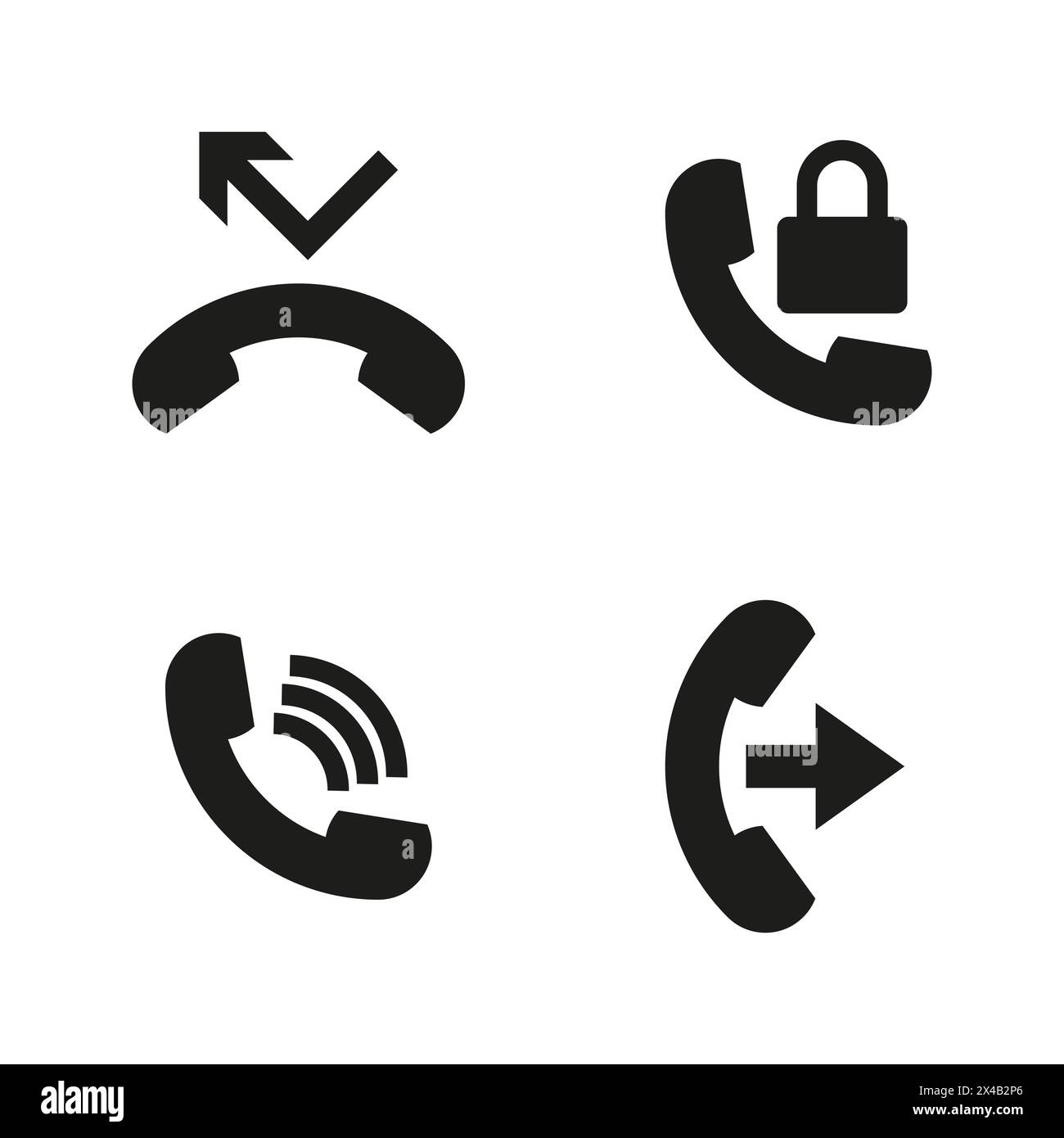 Telephone service icons set. Call management Vector symbols ...
