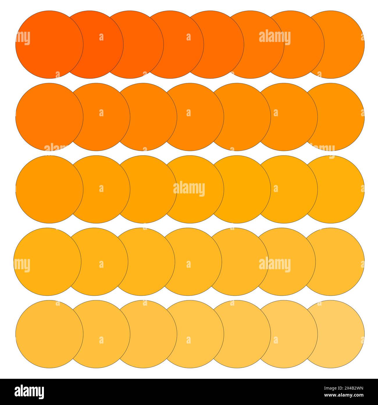 Orange Gradient Circles Vector. Warm hue transitions in circular shapes ...