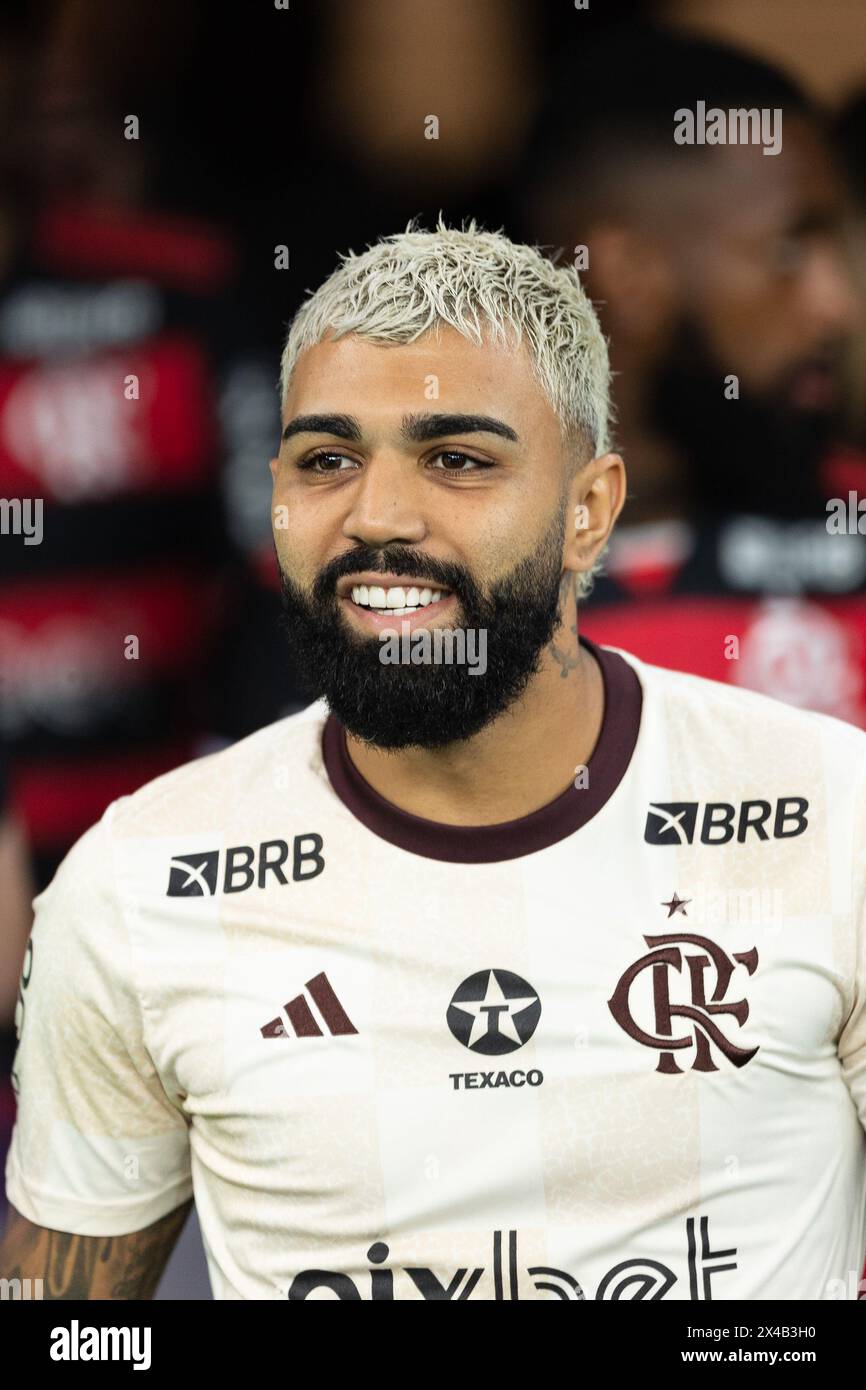 RIO DE JANEIRO, BRAZIL - APRIL 01: GABRIEL BARBOSA of Flamengo smiles ...