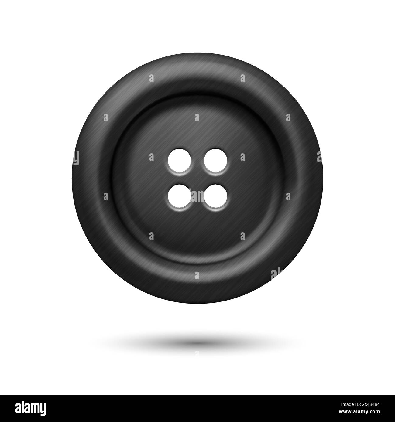 Vector Black Color Metal Four Hole Clothes Button Closeup, Isolated on ...