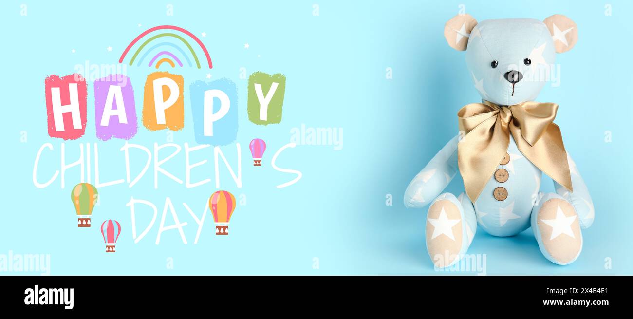 Banner for Happy Children's Day with teddy bear Stock Photo - Alamy