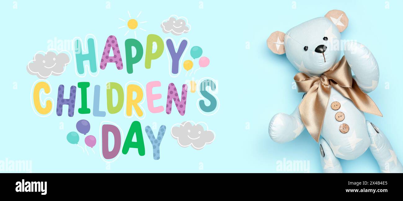 Banner for Happy Children's Day with teddy bear Stock Photo - Alamy