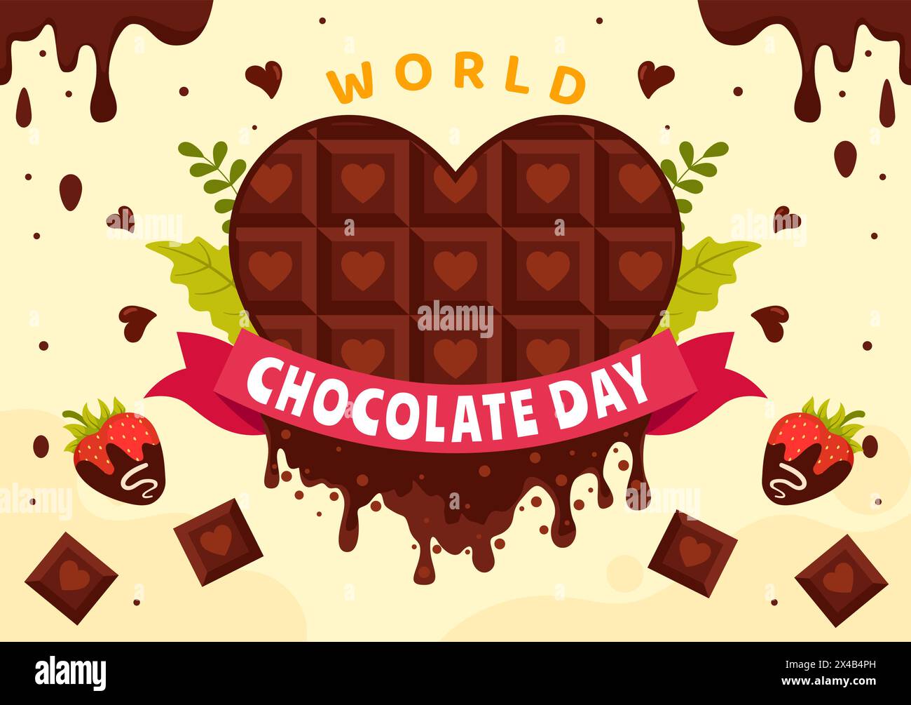 World Chocolate Day Celebration Vector Illustration on 7 July with ...