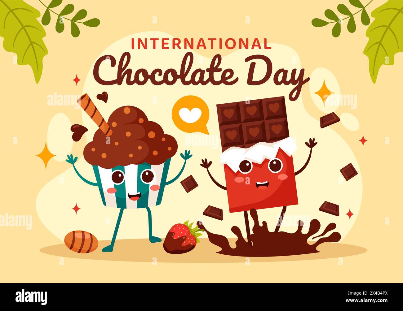 World Chocolate Day Celebration Vector Illustration on 7 July with ...