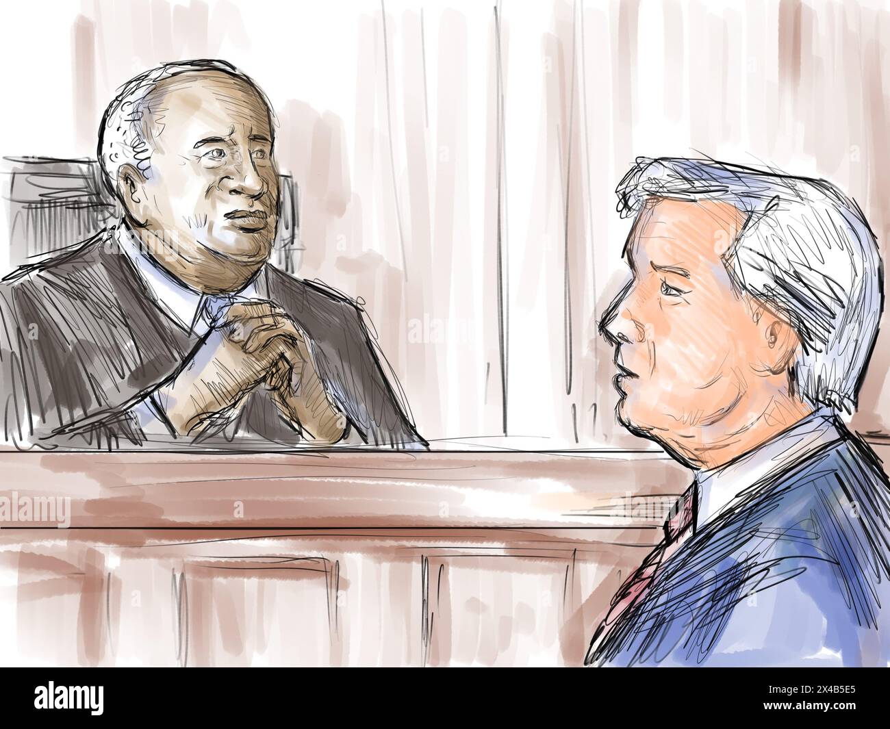 Courtroom sketch pastel hi-res stock photography and images - Alamy