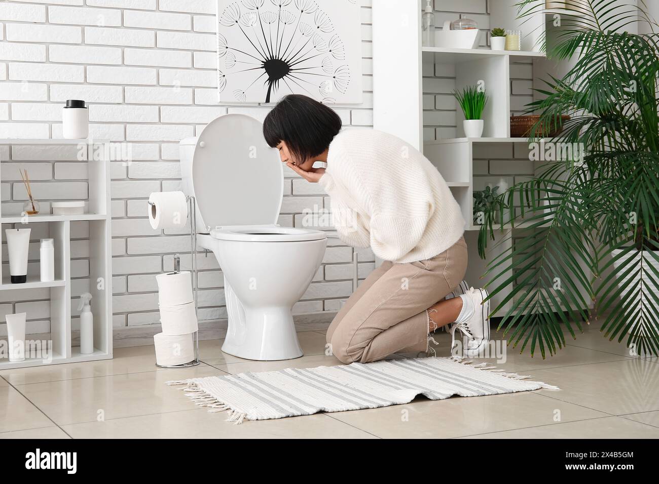 Girl toilet sick hi-res stock photography and images - Alamy