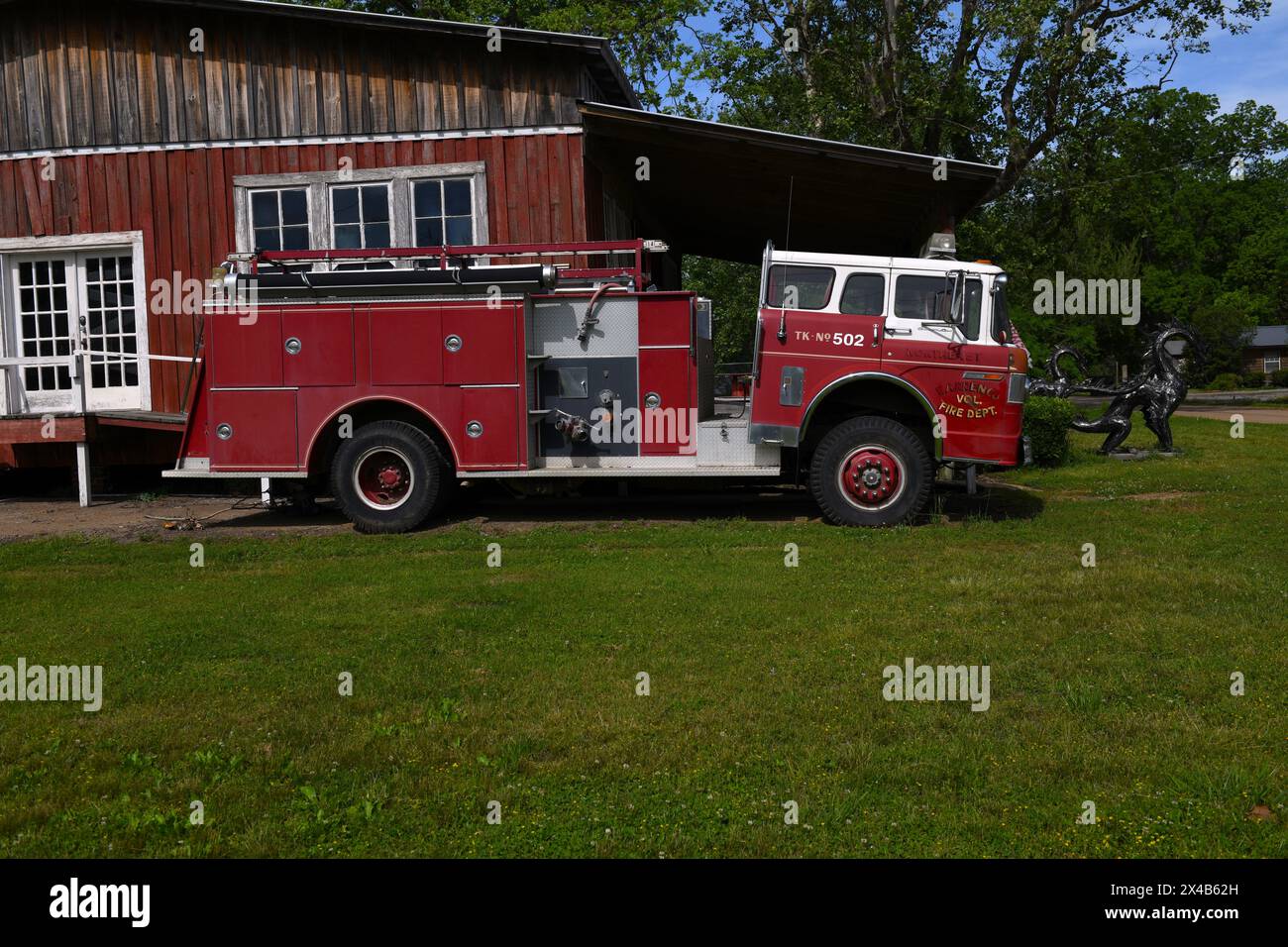 A retired fire engine from the Warren County, volunteer Fire Department ...