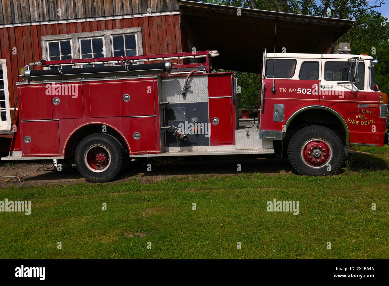 A retired fire engine from the Warren County, volunteer Fire Department ...