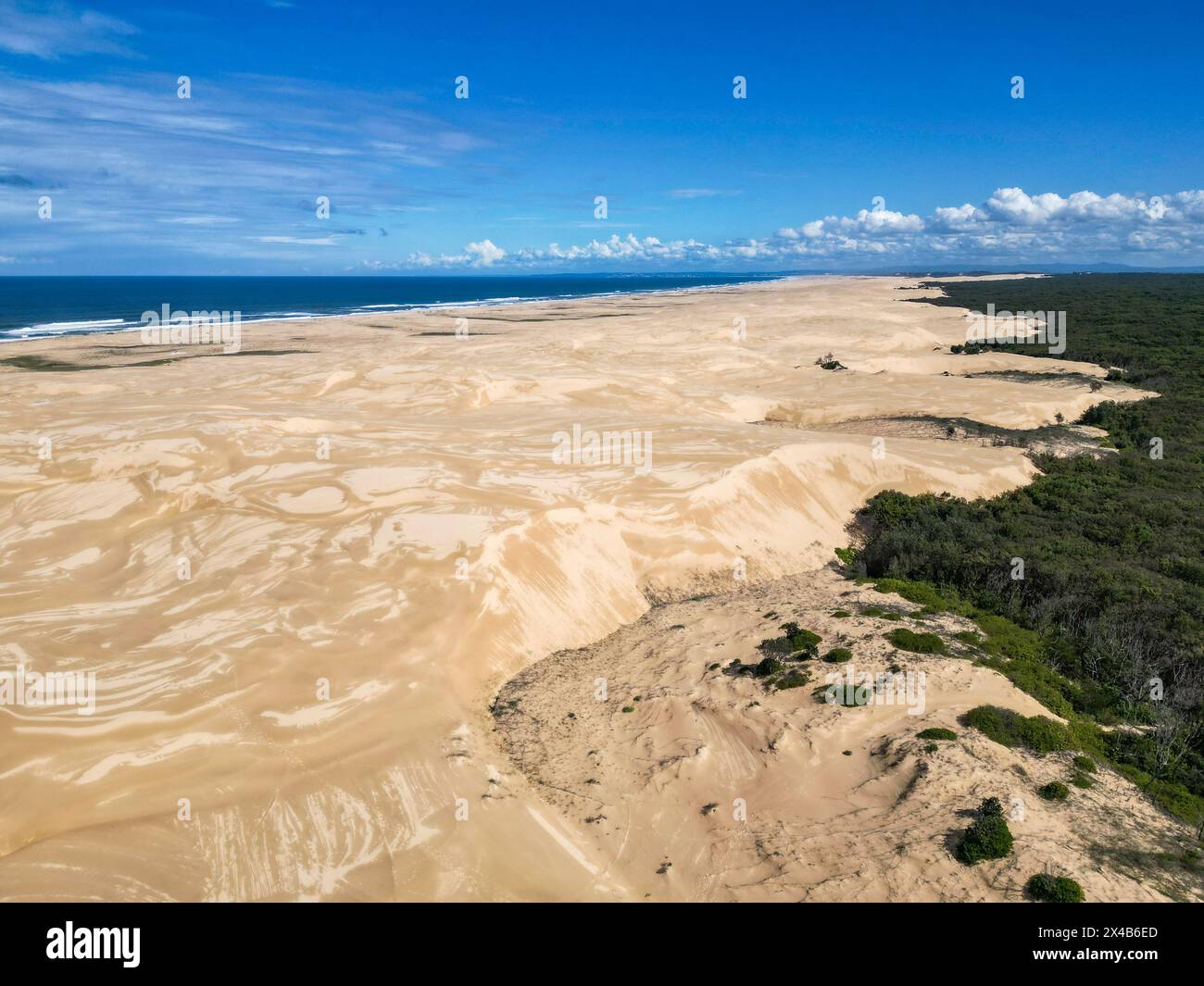 aerial photograph of the large sand dunes of Stockton beach Stock Photo ...
