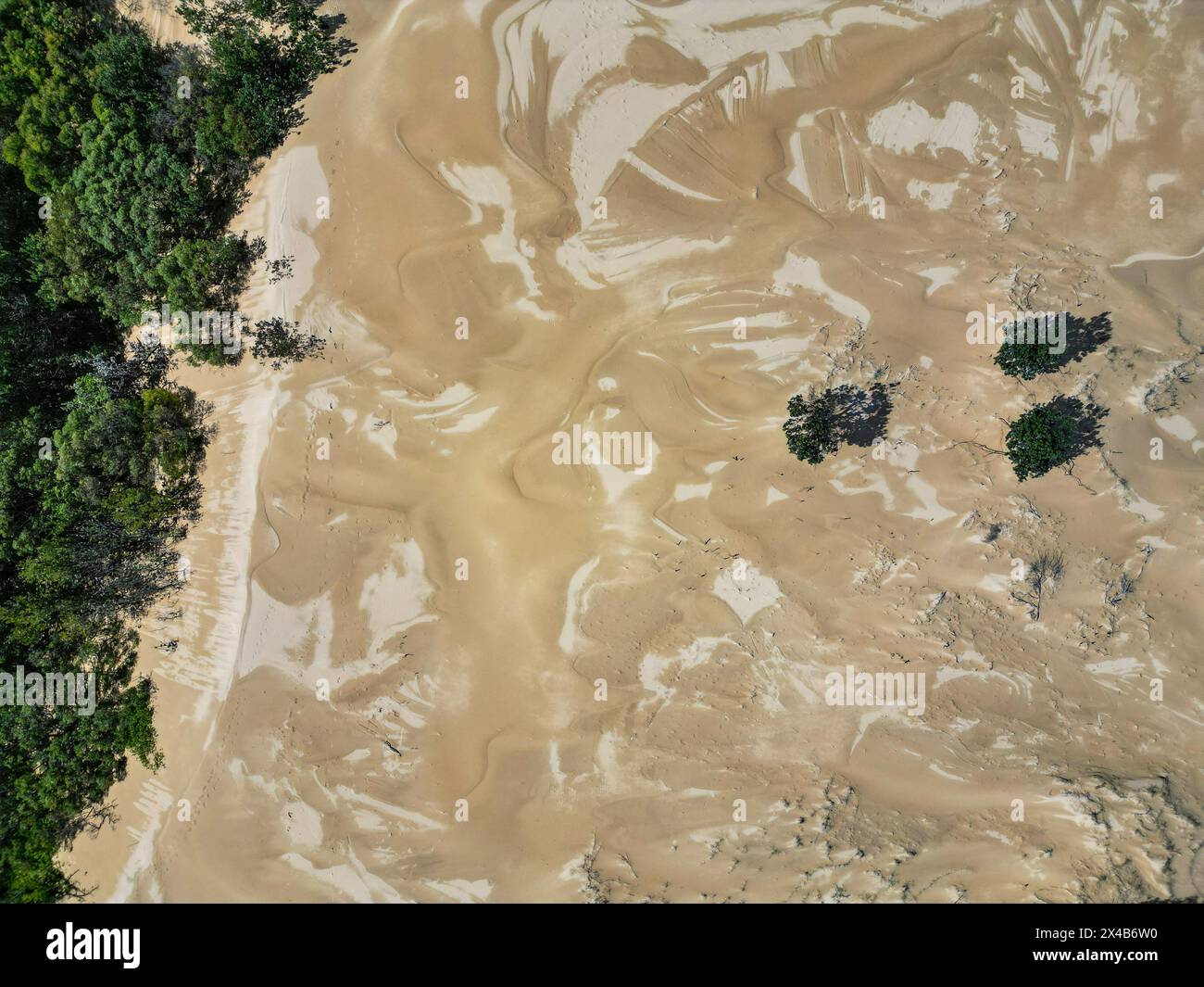 aerial photograph of the large sand dunes of Stockton beach Stock Photo ...