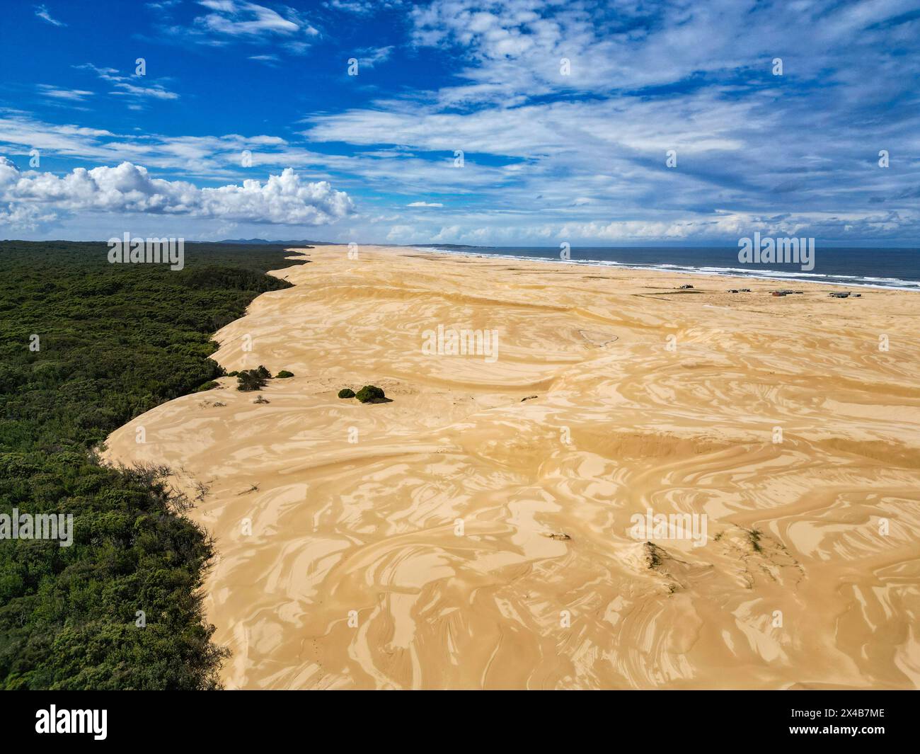 aerial photograph of the large sand dunes of Stockton beach Stock Photo ...
