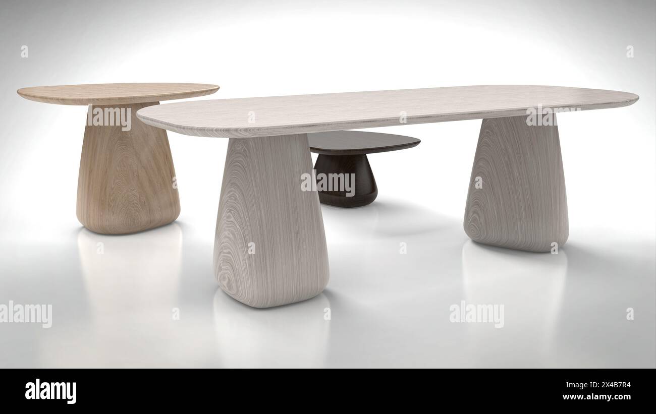 Bistro Tables Solid Wood Stock Photo - Alamy