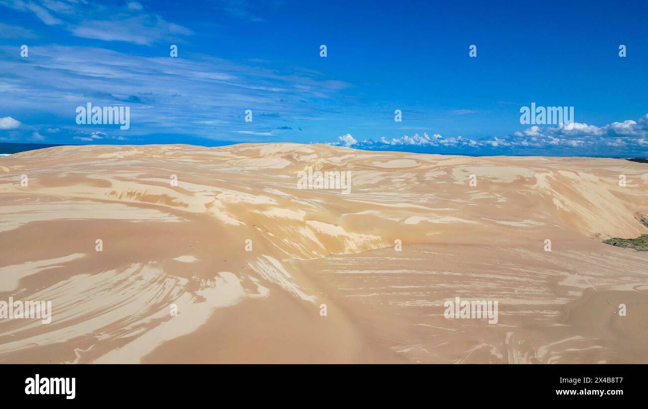 aerial photograph of the large sand dunes of Stockton beach Stock Photo ...