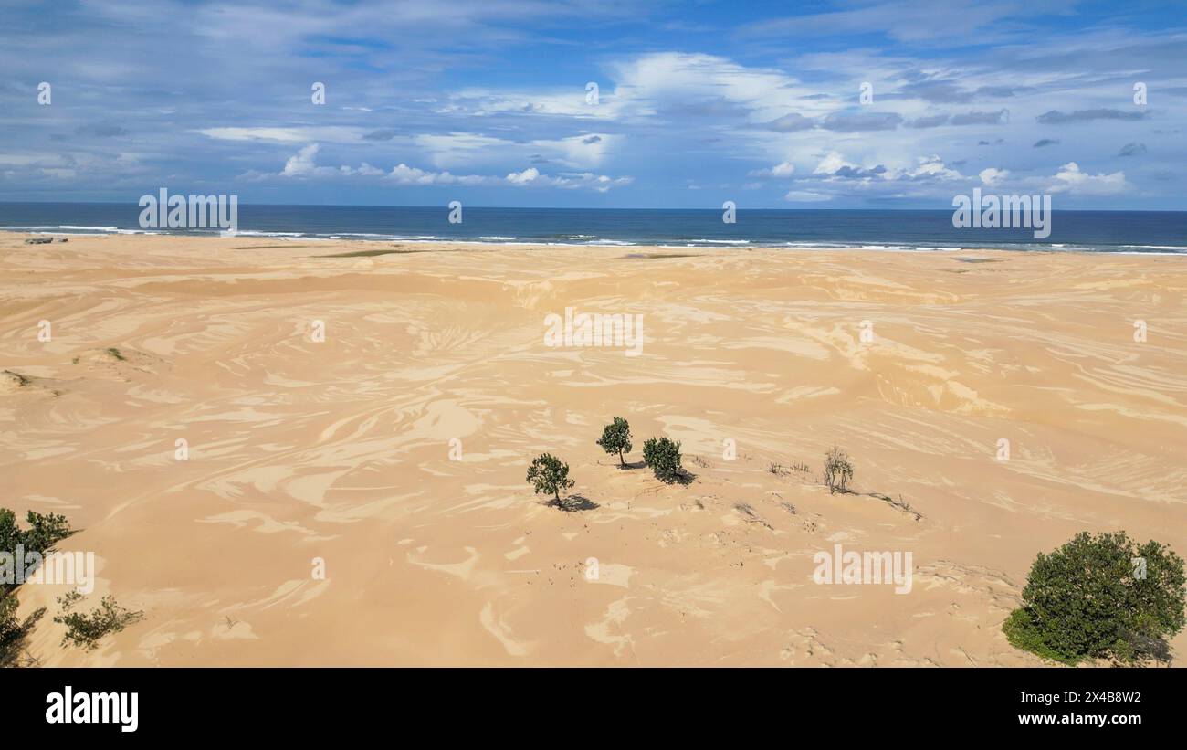 aerial photograph of the large sand dunes of Stockton beach Stock Photo ...