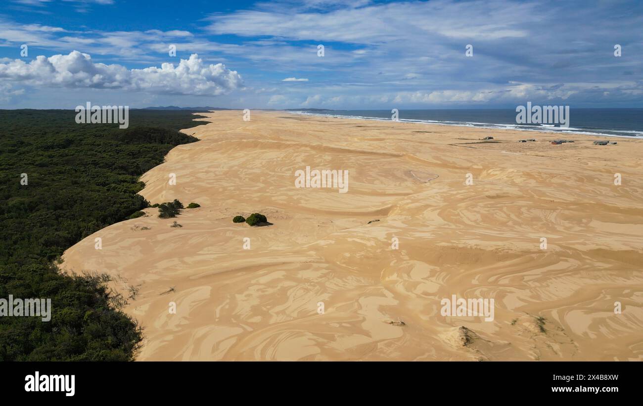 aerial photograph of the large sand dunes of Stockton beach Stock Photo ...